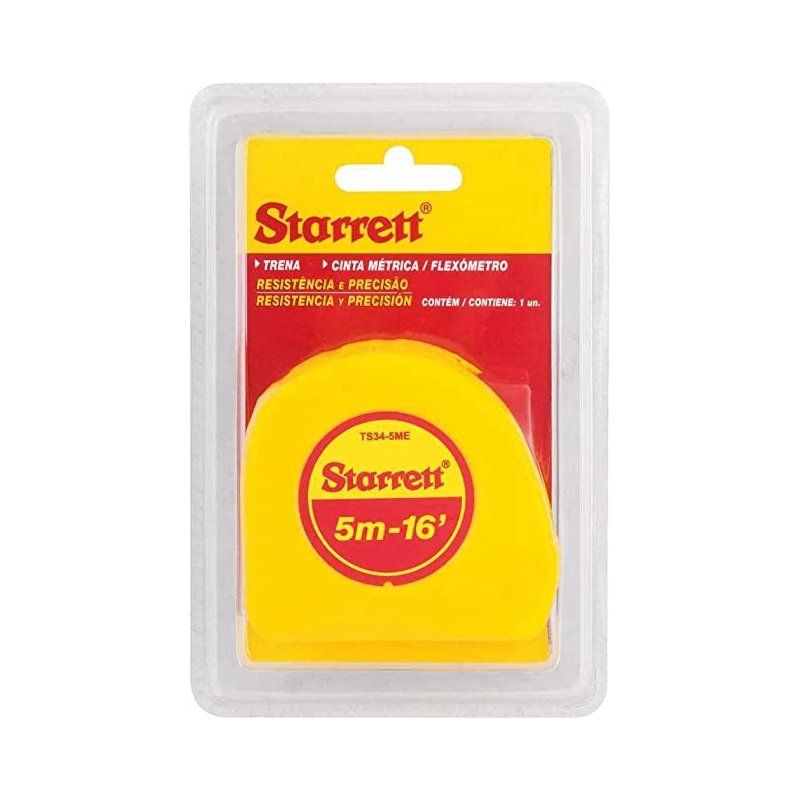 Trena De Bolso Amarela 5M/16" S9 - STARRETT-KTS345MES | Casa dos Parafusos